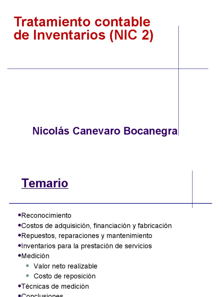 Tratamiento Contable de Inventarios NIC 2 | PDF | normas ...