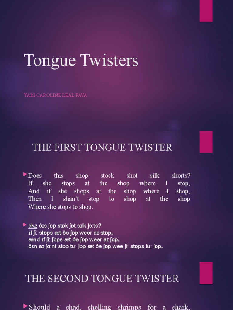 Tongue Twisters-Evidence 3 | PDF
