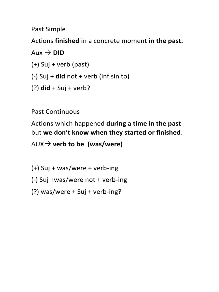 Tema 2 B1 Past Simple - Continuous PDF | PDF | Grammar | Linguistic ...