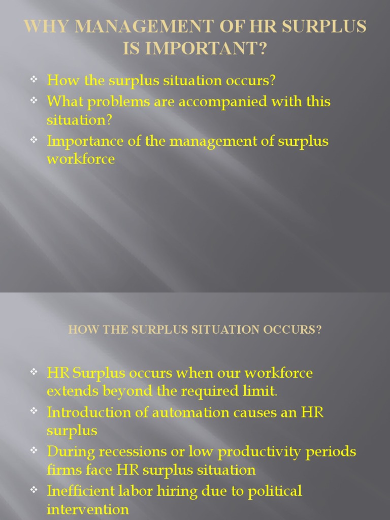 Why Management of HR Surplus Is Important | PDF