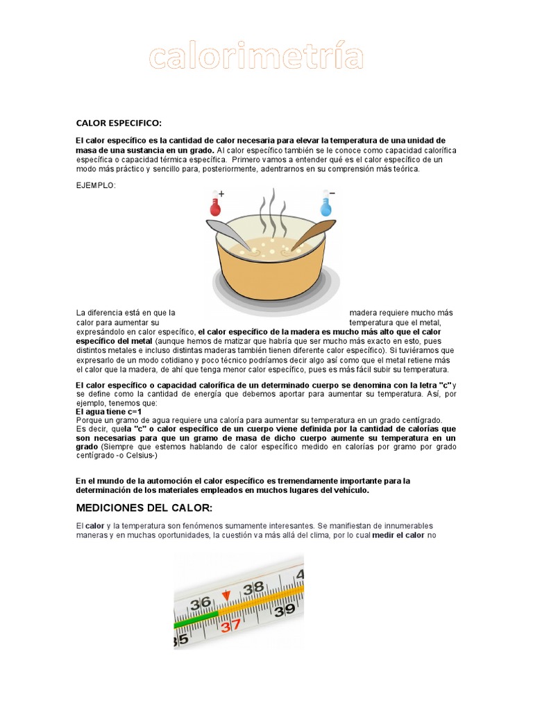 Calor Especifico | PDF | Calor | Celsius