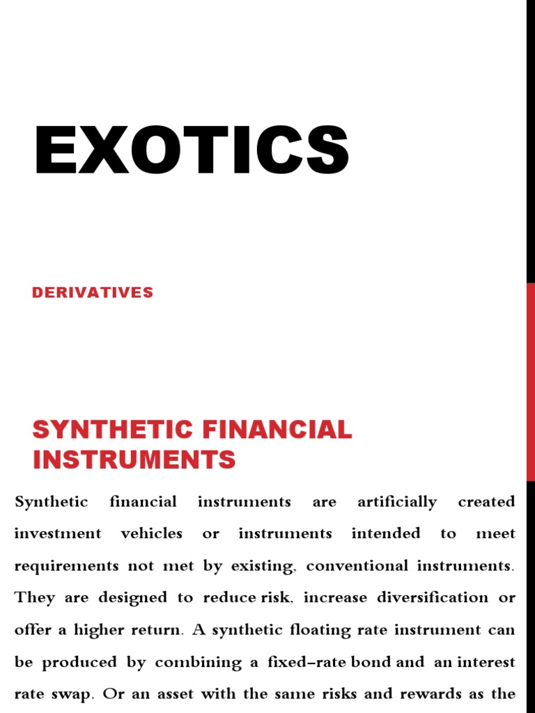 Exotics: Derivatives | PDF | Option (Finance) | Futures Contract