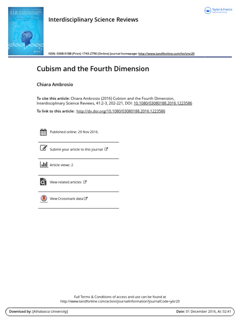 Cubism and The Fourth Dimension: Interdisciplinary Science Reviews ...