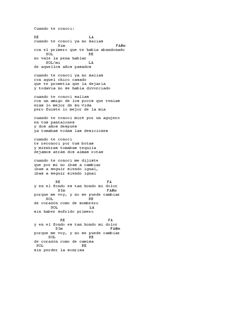 Cuando Te Conoci | PDF