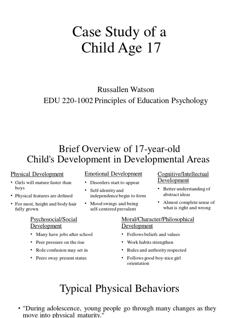Case Study of A 17-Year-Old | Download Free PDF | Cognitive Development ...