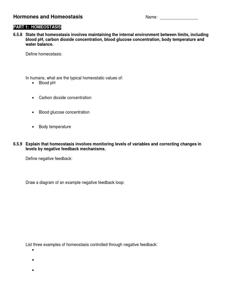 Hormones and Homeostasis | PDF | Homeostasis | Hormone