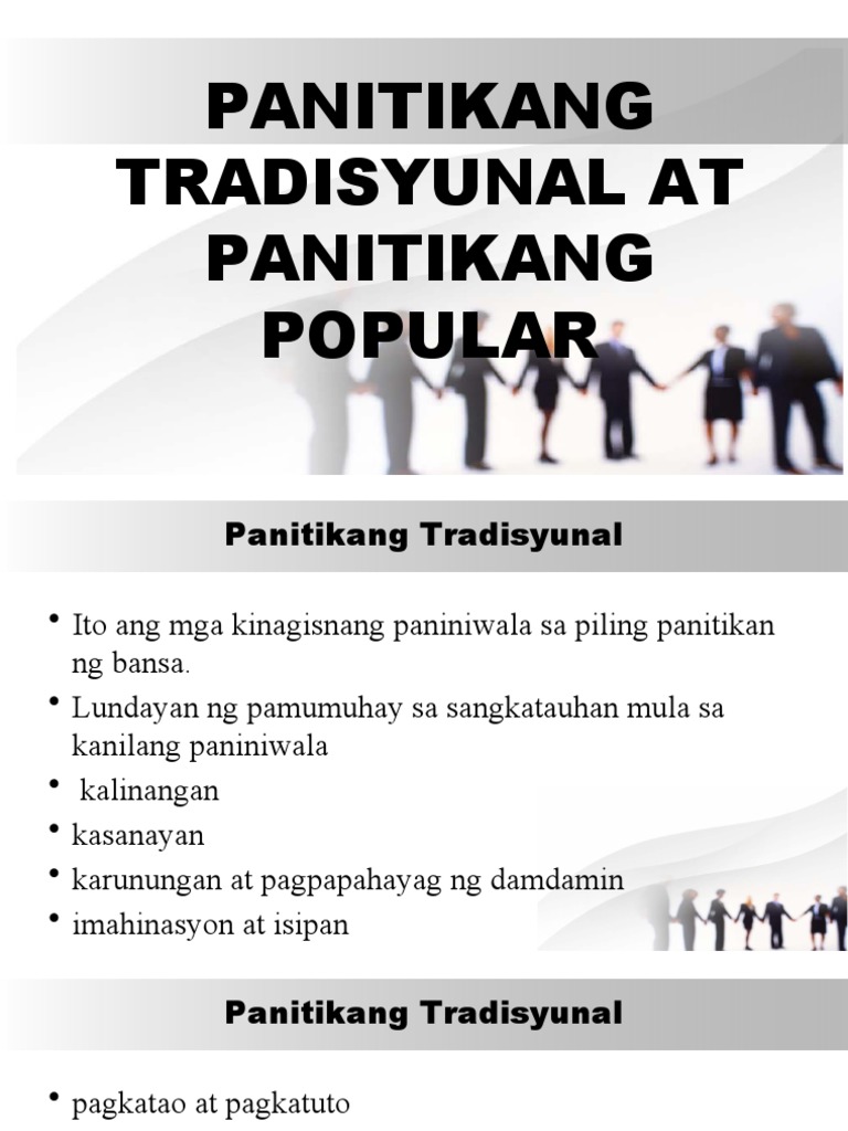 Panitikang Tradisyunal at Panitikang Popular | PDF