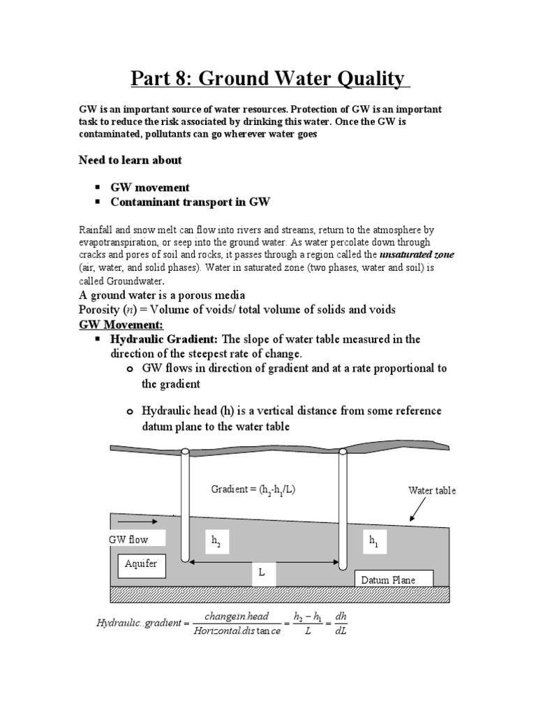 Understanding Groundwater Flow and Contaminant Transport | PDF ...
