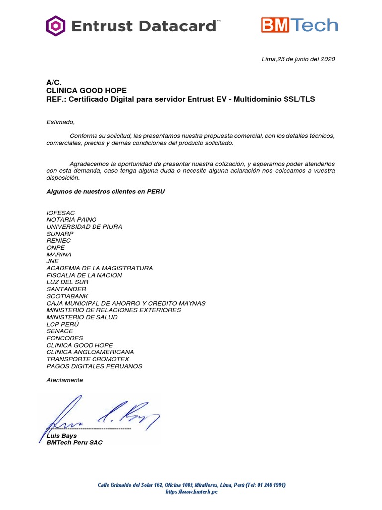 Entrust EV-multidominio SSL Good Hope | PDF | Técnicas de espionaje | Perú