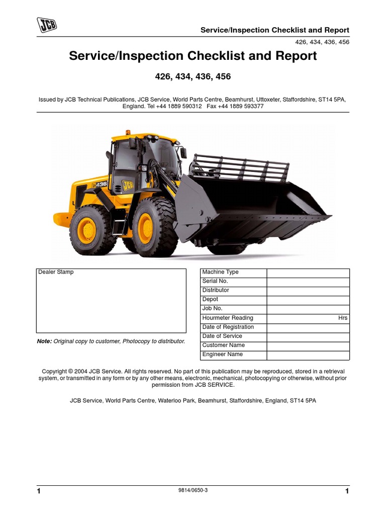 Service/Inspection Checklist and Report | PDF | Transmission (Mechanics ...