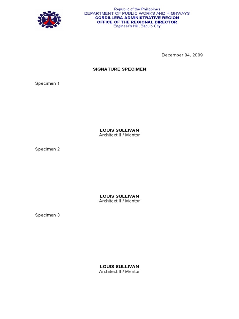 Signature Specimen | PDF