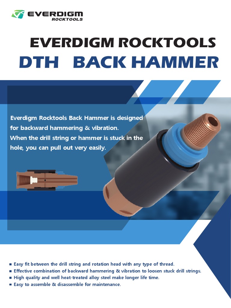 Everdigm Rocktools: DTH Back Hammer | PDF | Drill | Mechanical Engineering