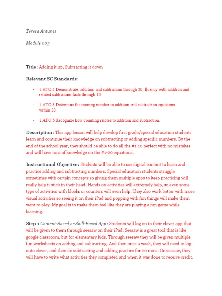 Module 003 | PDF | Subtraction | Behavior Modification