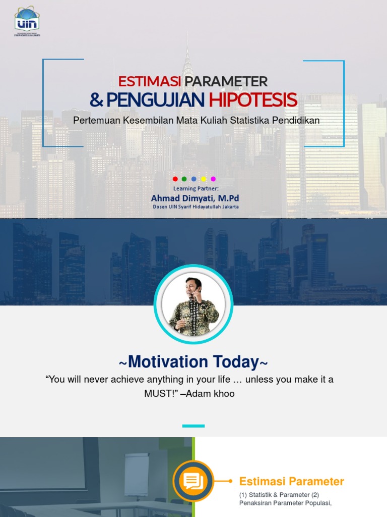 Materi Estimasi Parameter & Pengujian Hipotesis-1 | PDF
