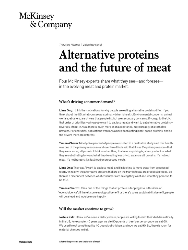 Alternative Proteins and The Future of Meat | PDF | Meat | Foods