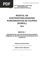 Mga Isyung Pangwika Kontektwalisadong Komunikasyon Sa Filipino | PDF