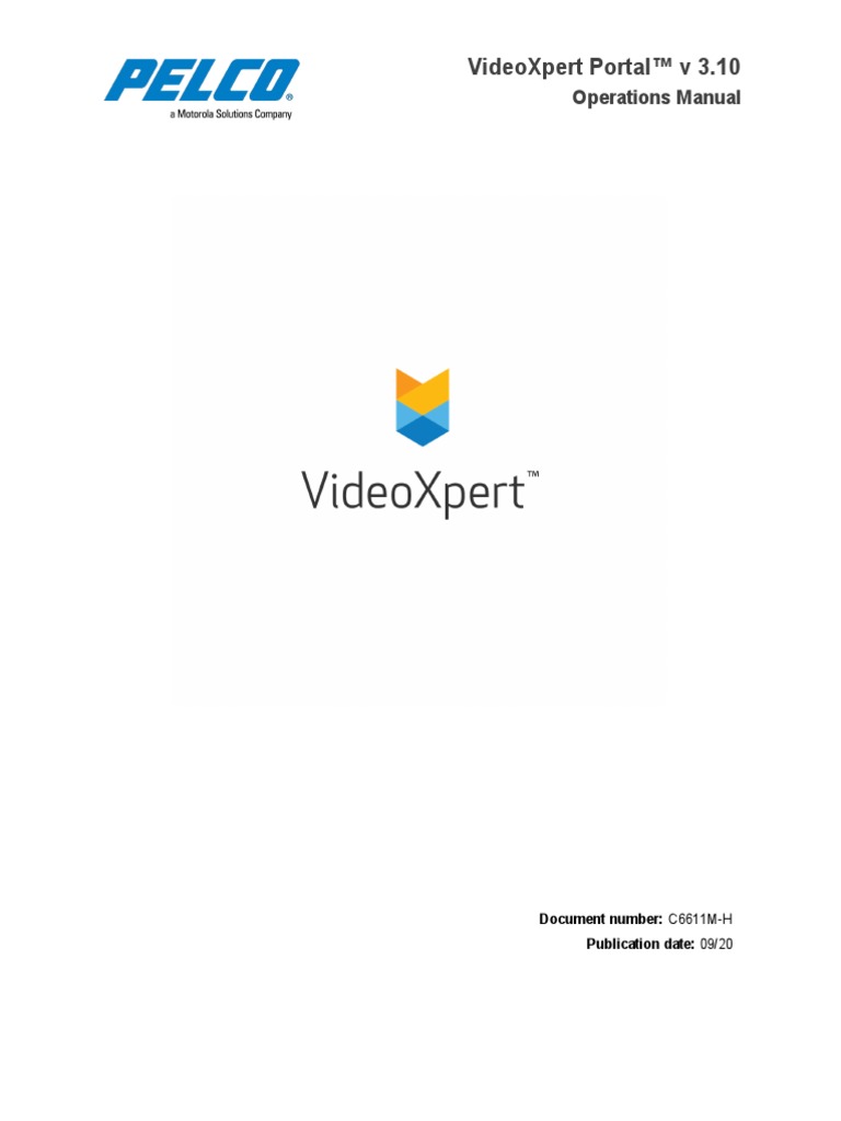 VideoXpert Portal V 3.10 User Guide | PDF | Backup | Login VideoXpert Portal V 3.10 User Guide | PDF | Backup | Login