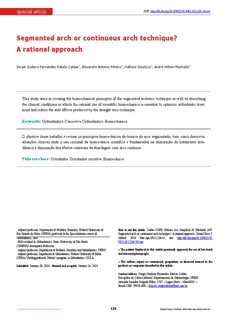 Segmented Arch or Continuous Arch Technique? A Rational Approach | PDF ...