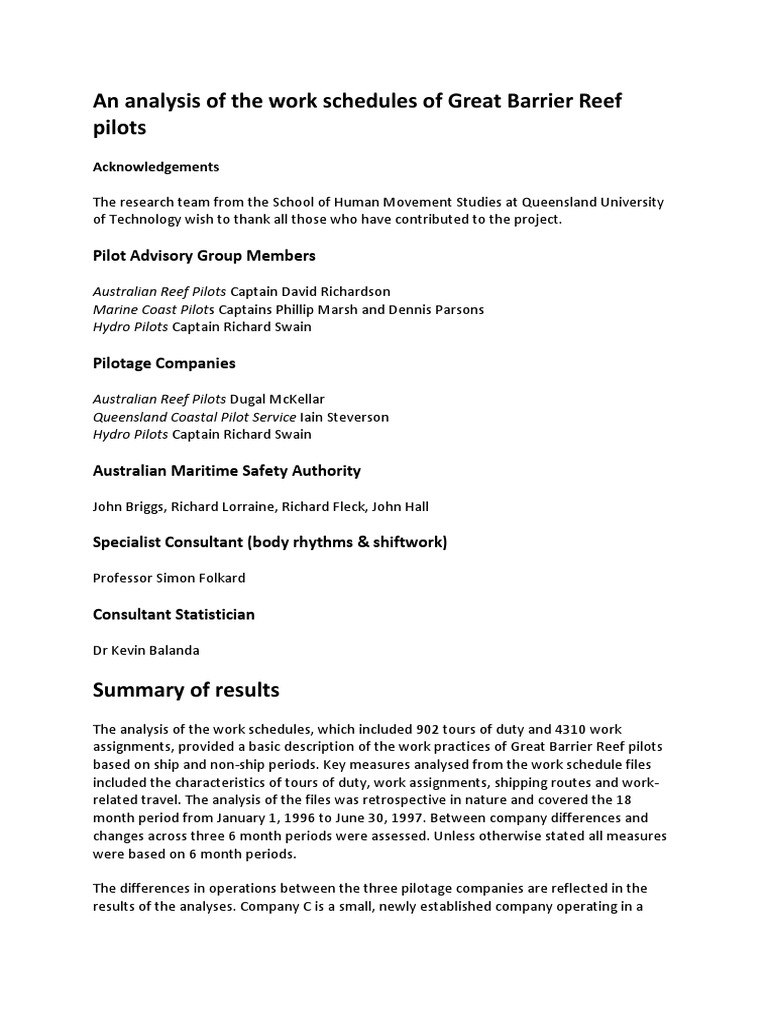Analysis Work Schedules Gbreef Pilots | PDF | Analysis Of Variance ...