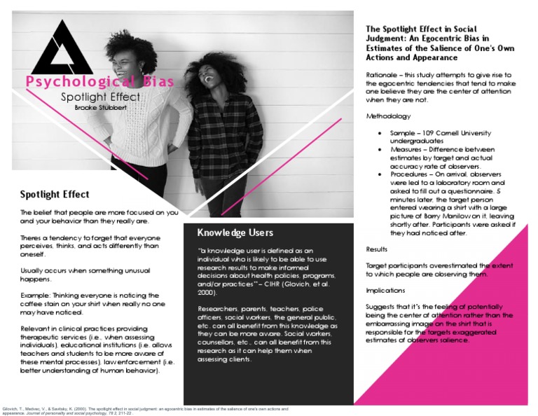 Psychological Bias: Spotlight Effect | PDF | Action (Philosophy ...