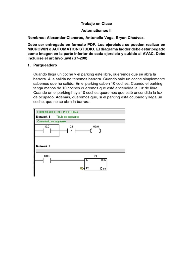 Ejercicio en Clase PLC Avanzado | PDF