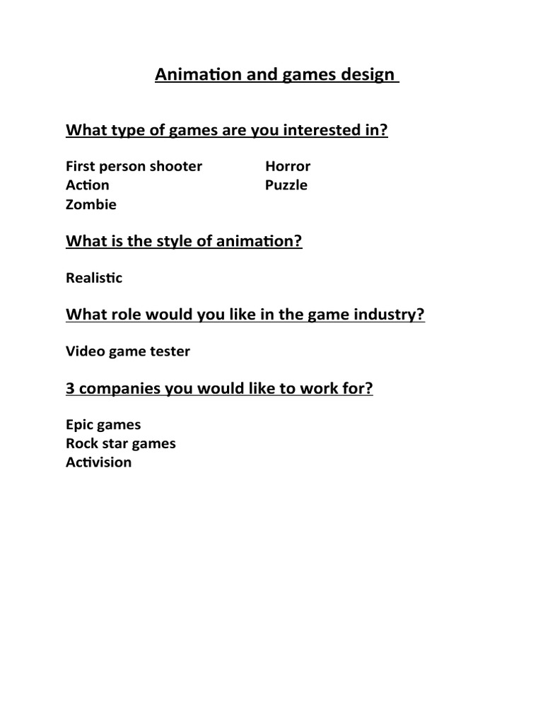 Animation and Games Design | PDF