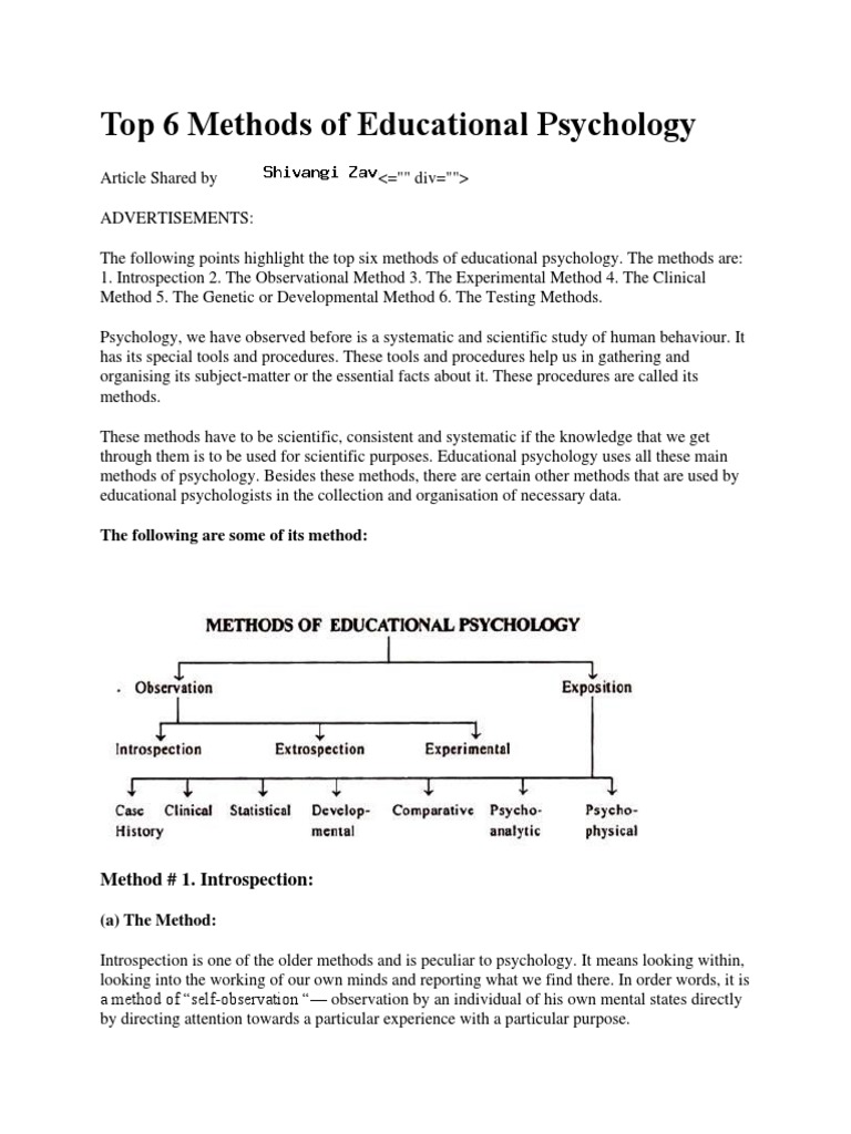 Method 1 of Educational Psychology | PDF | Psychology | Educational ...