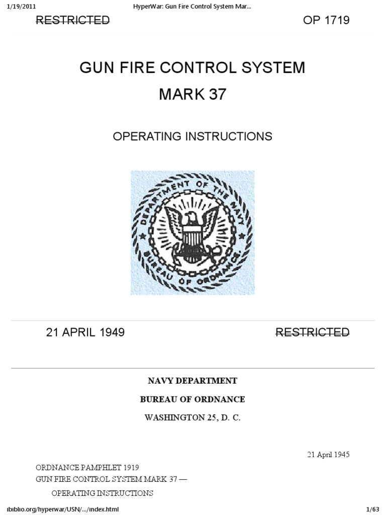 Navy Gun Fire Control Guide | PDF | Fire Control System | Electrical ...