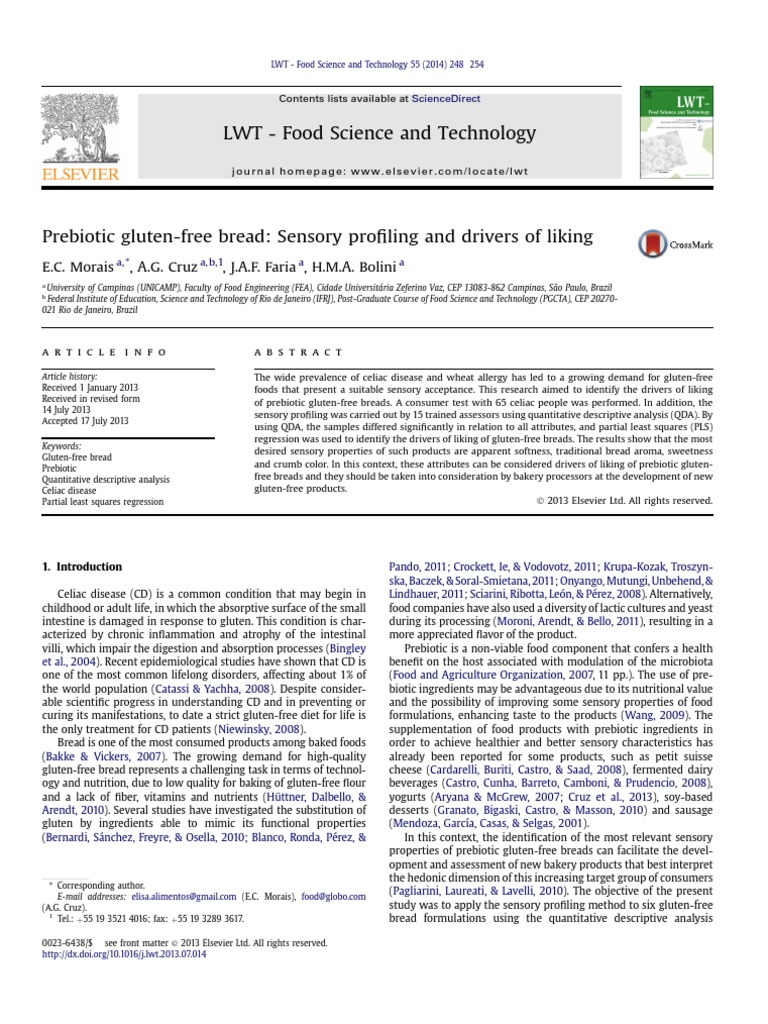 Prebiotic Gluten-Free Bread Study | PDF | Gluten Free Diet | Breads