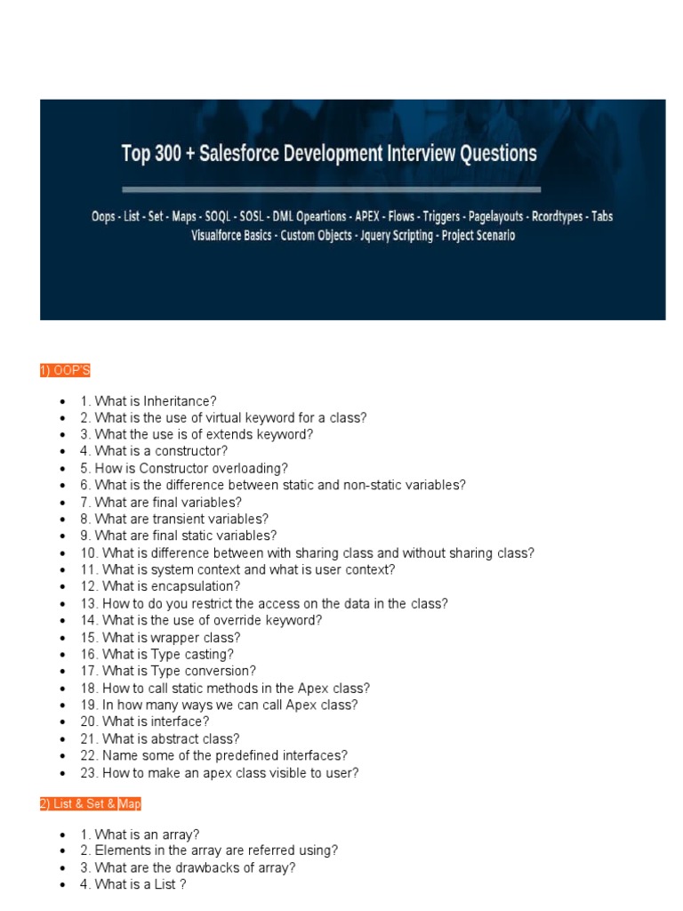 Salesforce Developer Interview | PDF | Class (Computer Programming) | Method (Computer Programming)
