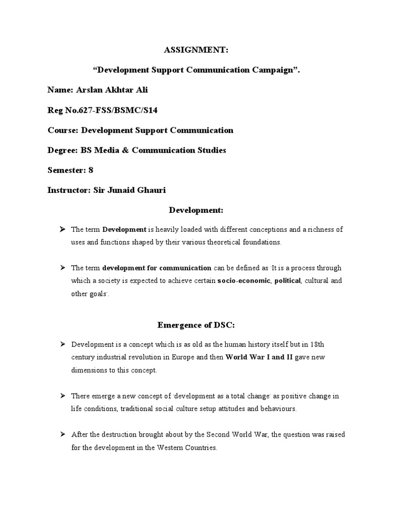 Development Support Communication Campai | PDF | Target Audience ...