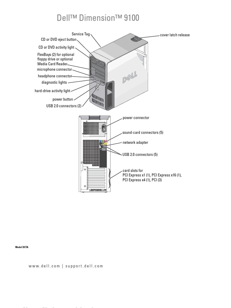 Dell™ Dimension™ 9100: Model DCTA | PDF | Compact Disc | Dvd