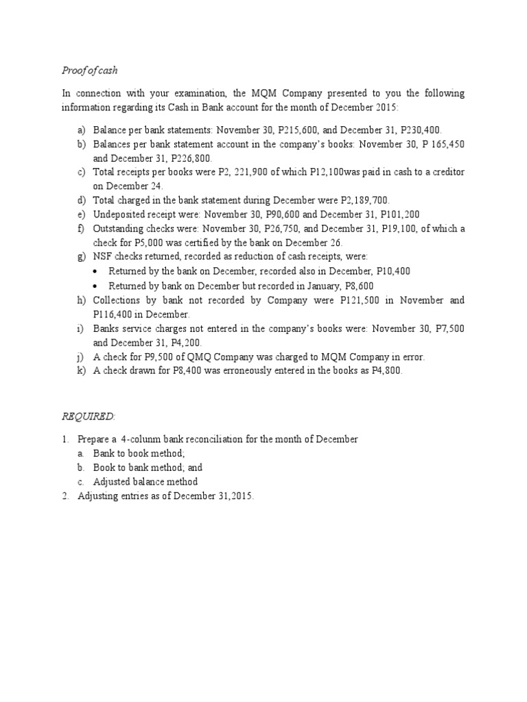 Proof of Cash MQM Com | PDF | Payments | Banks