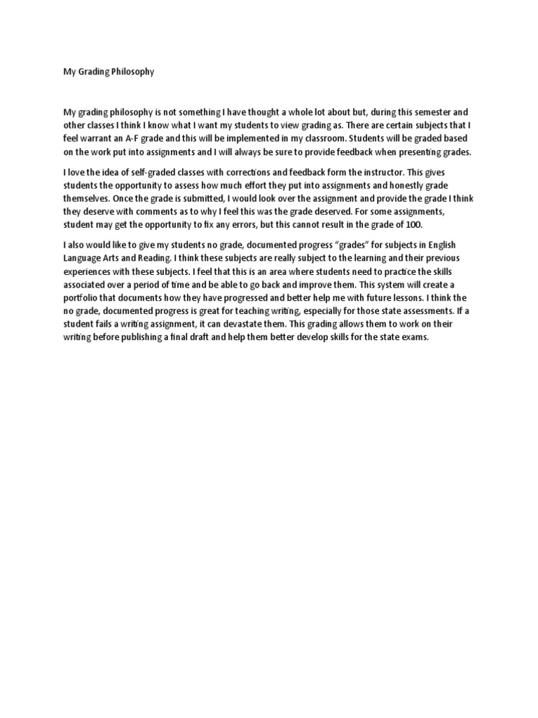 My Grading Philosophy | PDF