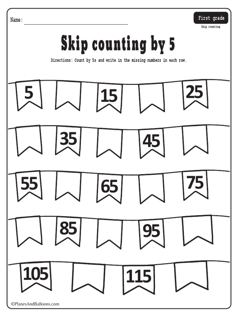 Skip Counting by 5 Worksheets PDF | PDF
