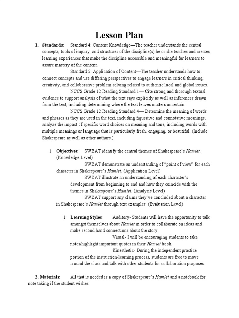 Edu 202 Lesson Plan | PDF | Lesson Plan | Critical Thinking