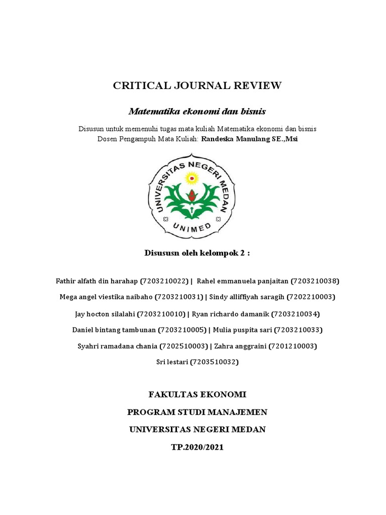 CRITICAL JOURNAL REVIEW - Mateko | PDF