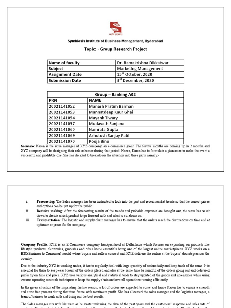 Name of Faculty Subject Assignment Date Submission Date: Topic: - Group ...