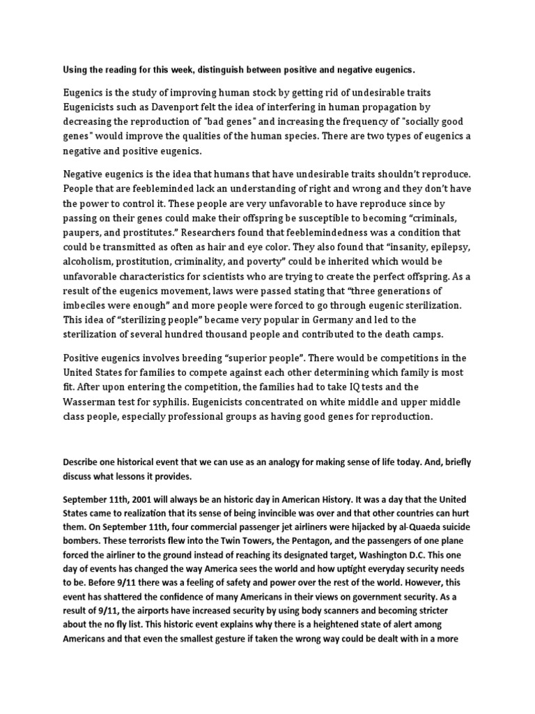 Understanding Positive vs. Negative Eugenics | PDF | Eugenics ...