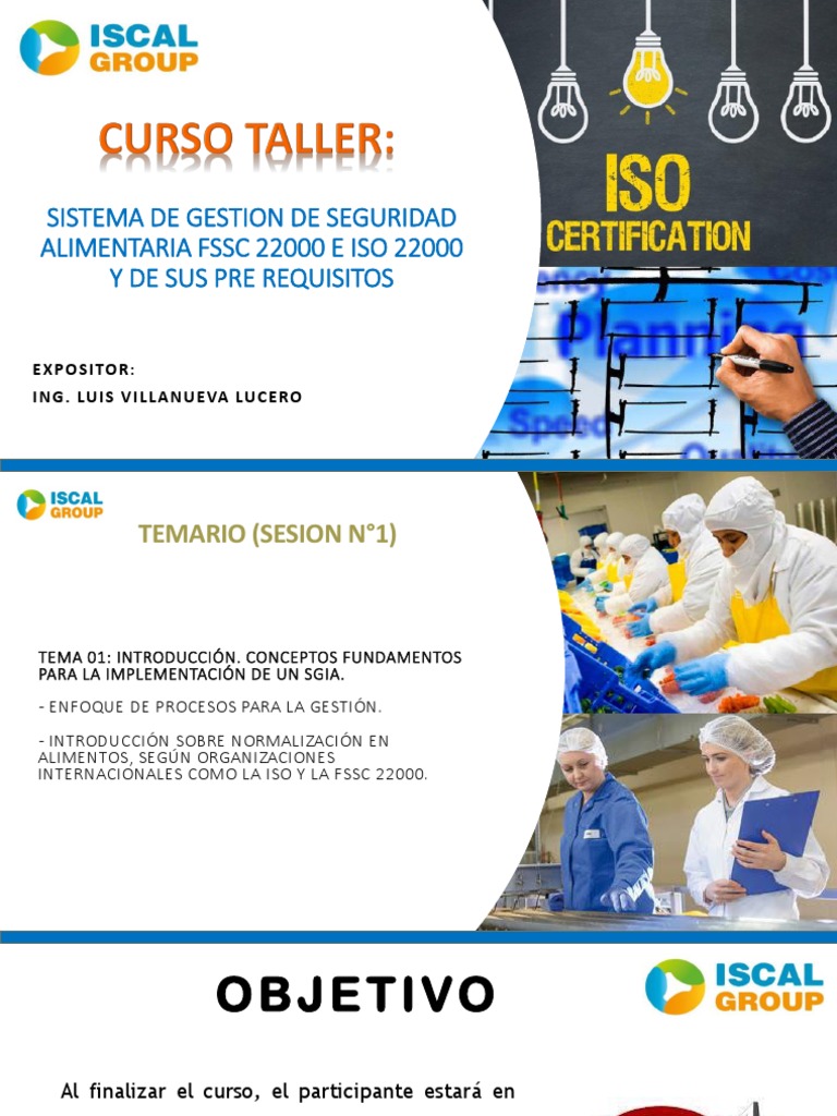 Sistema de Gestion de Seguridad Alimentaria FSSC 22000 E Iso 22000 Y de Sus Pre Requisitos | PDF ...