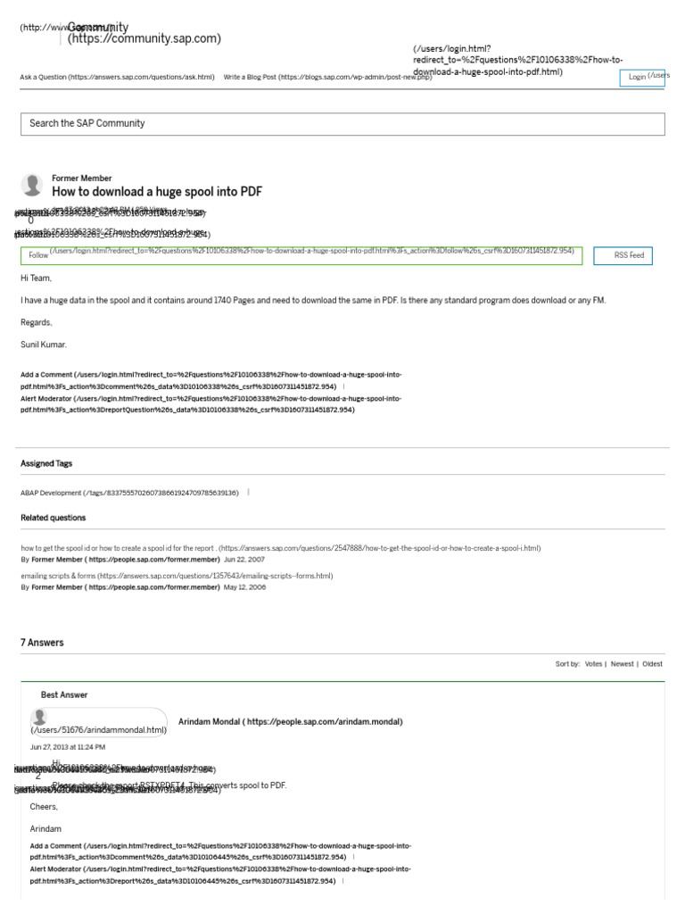 How To Download A Huge Spool Into PDF - SAP Q&A | Download Free PDF ...