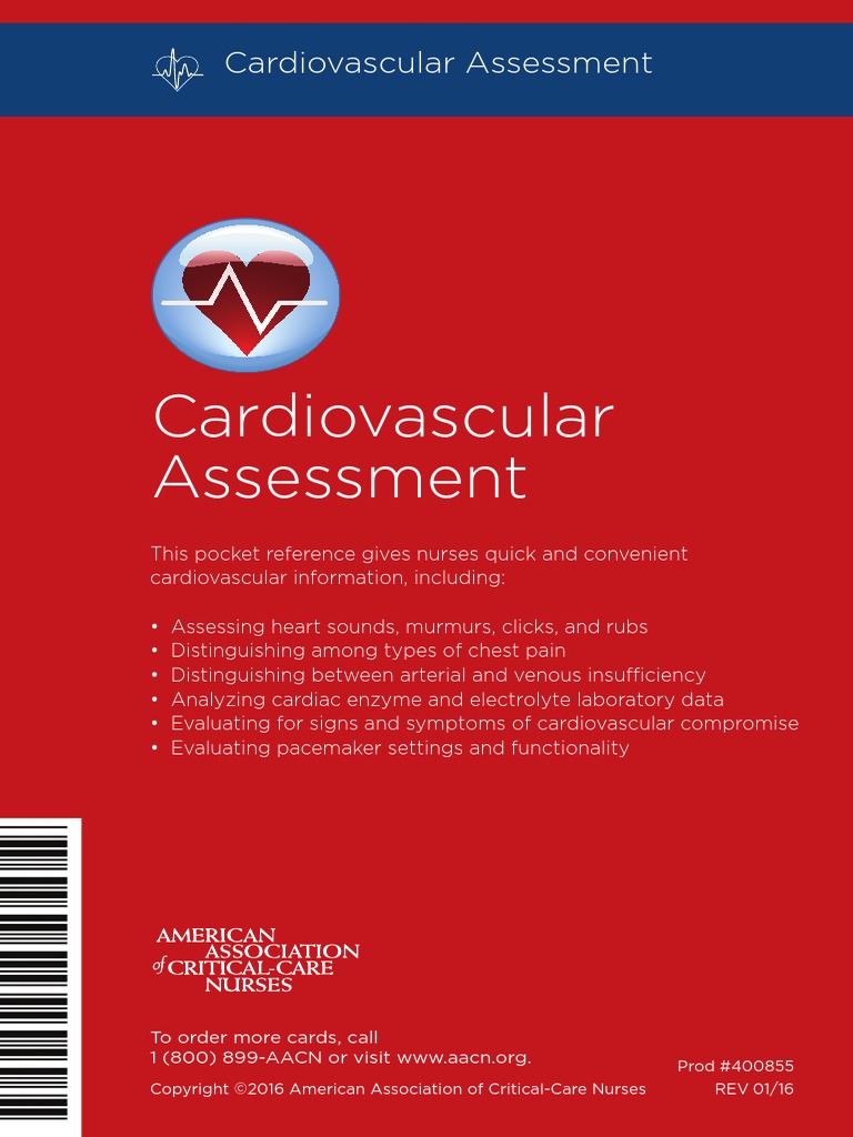 Cardiovascular Assessment Pocket Reference Card PDF | PDF | Myocardial ...