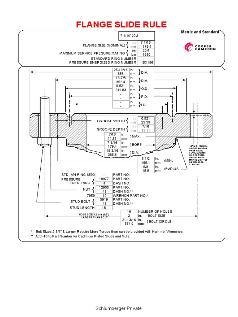 Cameron Flange Slide Rule | PDF | Nut (Hardware) | Screw