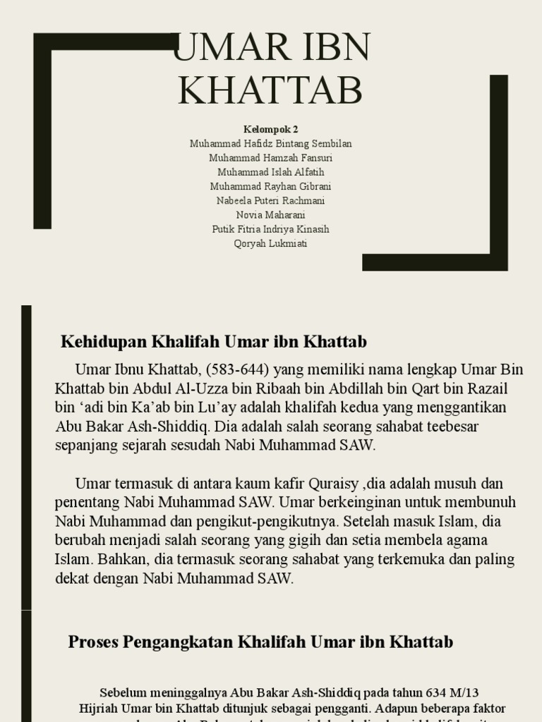 Sejarah Khalifah Umar bin Khattab | PDF | Sejarah