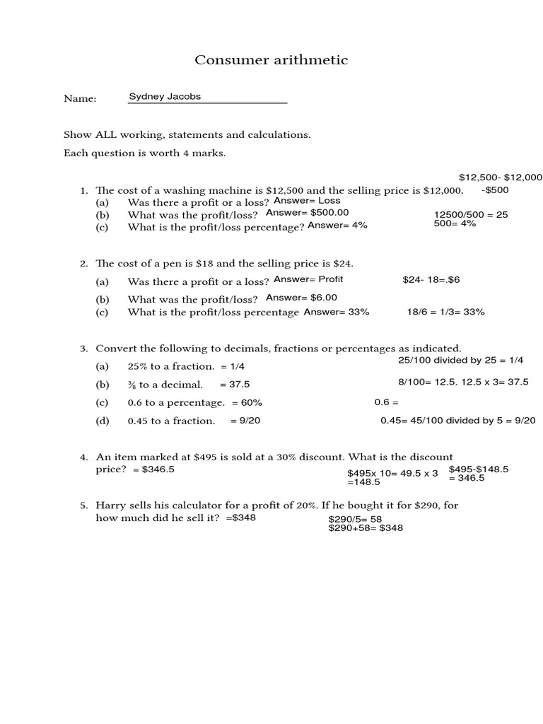 Consumer Arithmetic PDF | PDF | Business | Teaching Methods & Materials