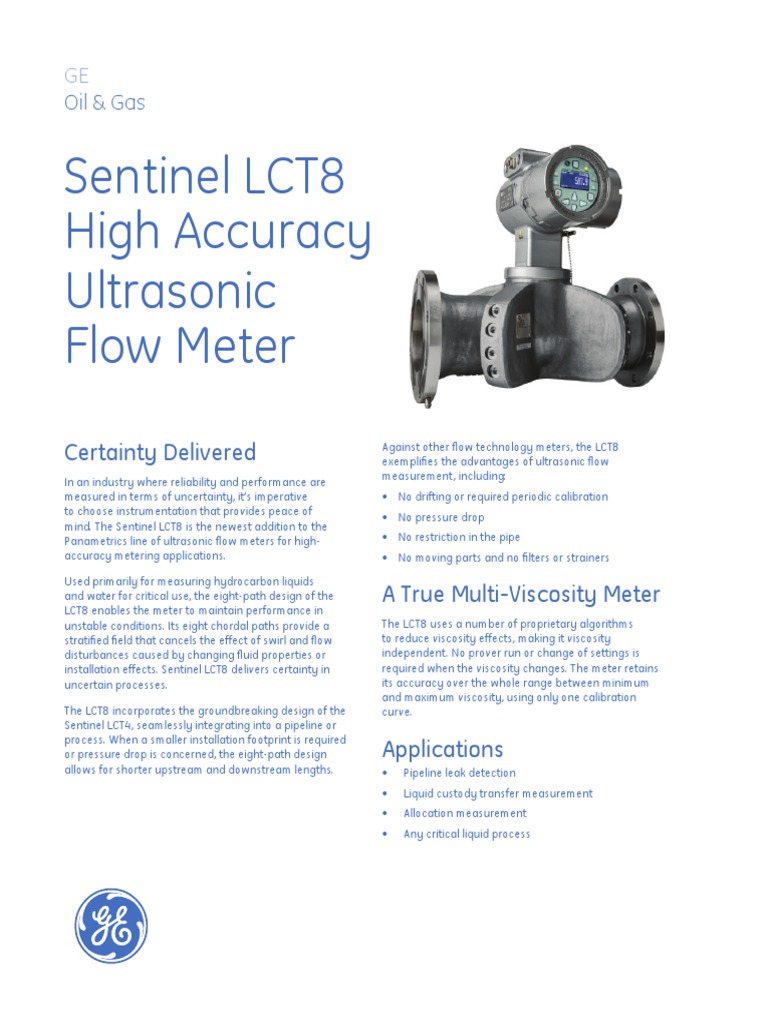 Sentinel LCT8 High Accuracy Ultrasonic Flow Meter: Certainty Delivered ...