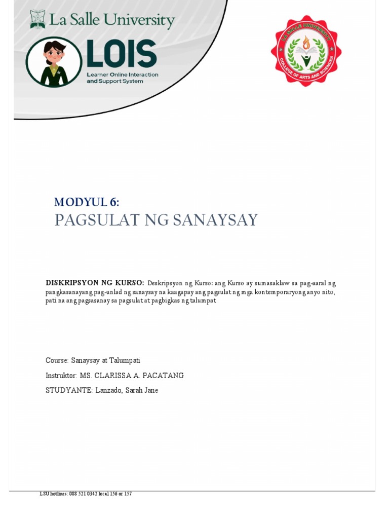 Sanaysay Modyul 6 Final | PDF