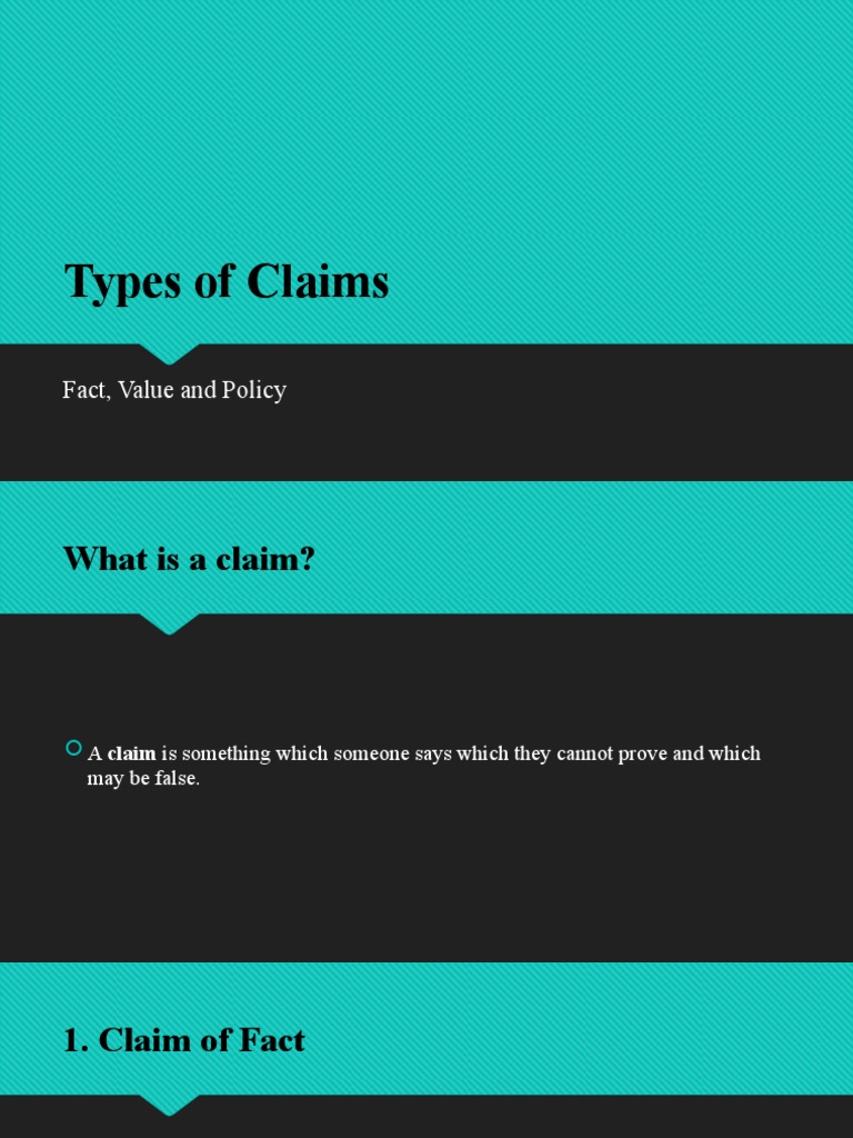 Types of Claims Types of Claims: Fact, Value and Policy | PDF | Social ...