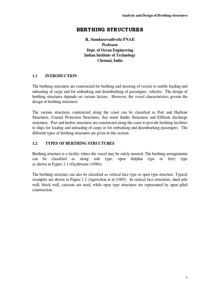 Oe 3190 2013 Berthing Structures | PDF | Wharf | Force