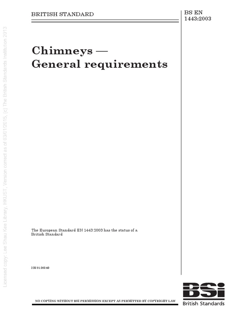 (BS EN 1443 - 2003) - Chimneys. General Requirements. | PDF | Chimney ...
